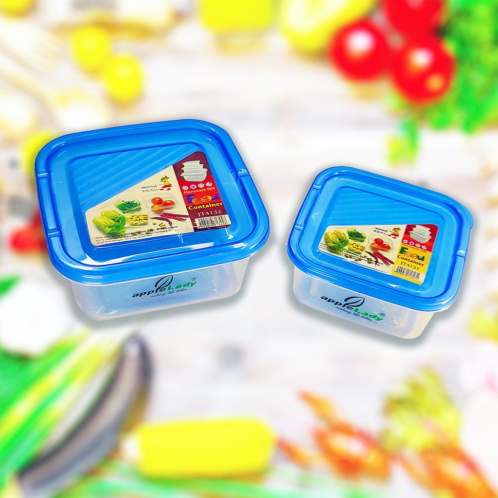 Applelady Small Square Plastic Food Container with Cover Bekas Makanan ...