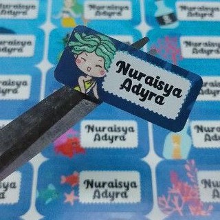Sticker nama kartun alat tulis stationary stiker buku sekolah botol ...