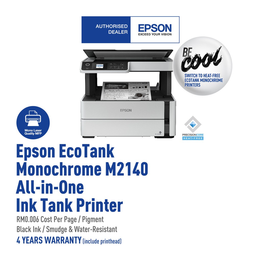 Epson Ecotank Monochrome M2140 All-In-One Ink Tank Printer - Laser ...
