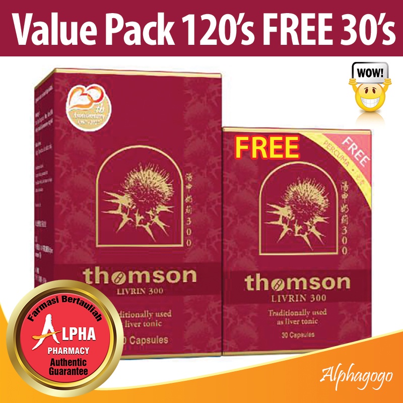 Thomson Livrin 300mg (120 Capsules FREE 30 Capsules) | Shopee Malaysia