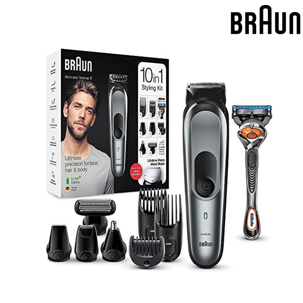 BRAUN Beard Trimmer MGK7220, 10-in-1 Trimmer + Gillette Fusion5 ...