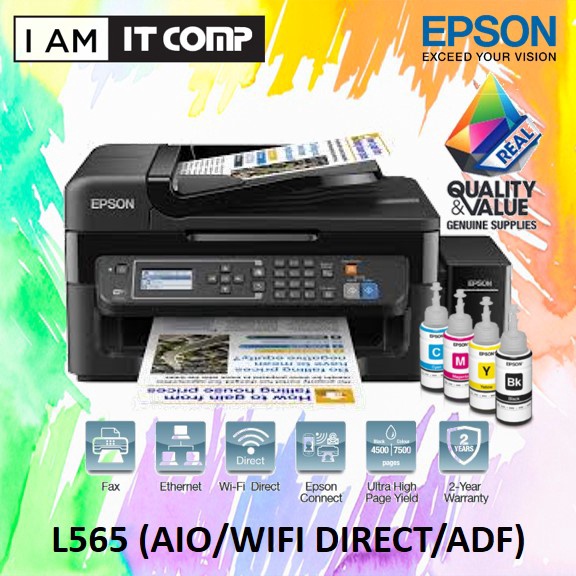 Epson L565 Wi-Fi All-in-One Ink Tank Printer comes with Original Inkset ...