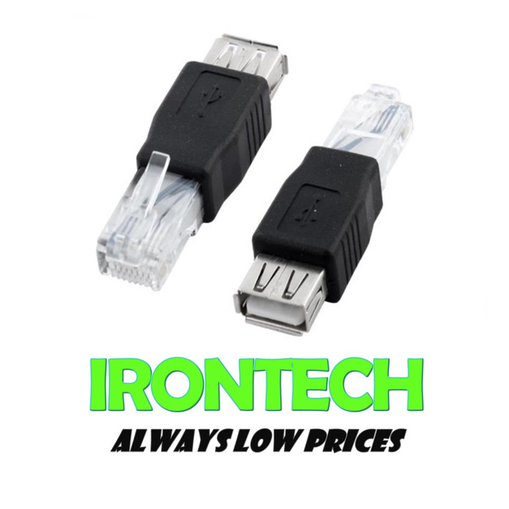 Ethernet RJ45 Male to USB Female Connector Converter Adapter | Shopee ...