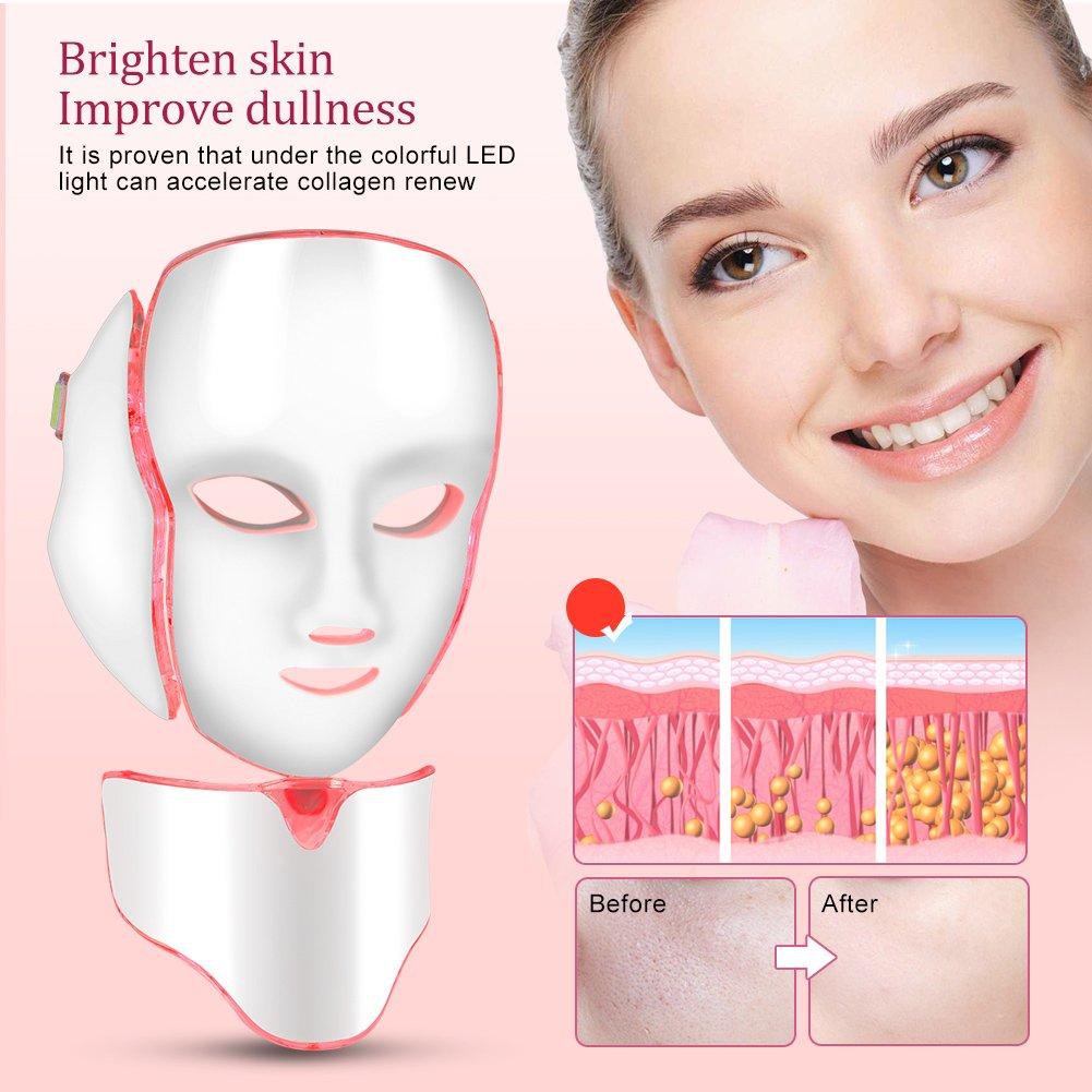 7-color LED Mask photons of red light therapy for healthy skin Collagen ...