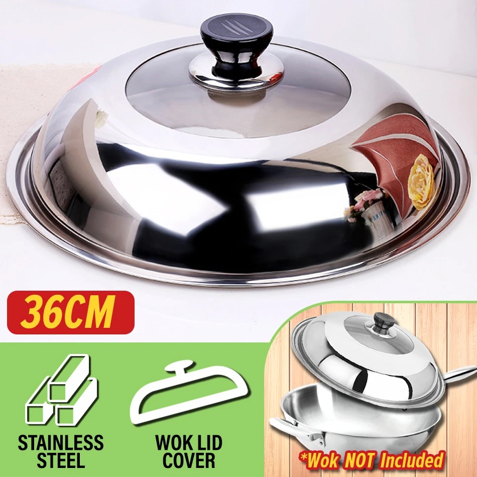 Chiaw77 36CM Stainless Steel Cooking Wok Lid Cover | Shopee Malaysia