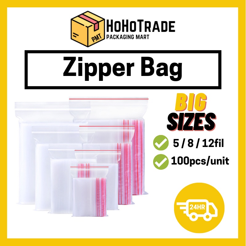 Hohotrade BIG SIZE Zipper Bag(100PCS) Resealable Plastic Bag Zipper Bag ...