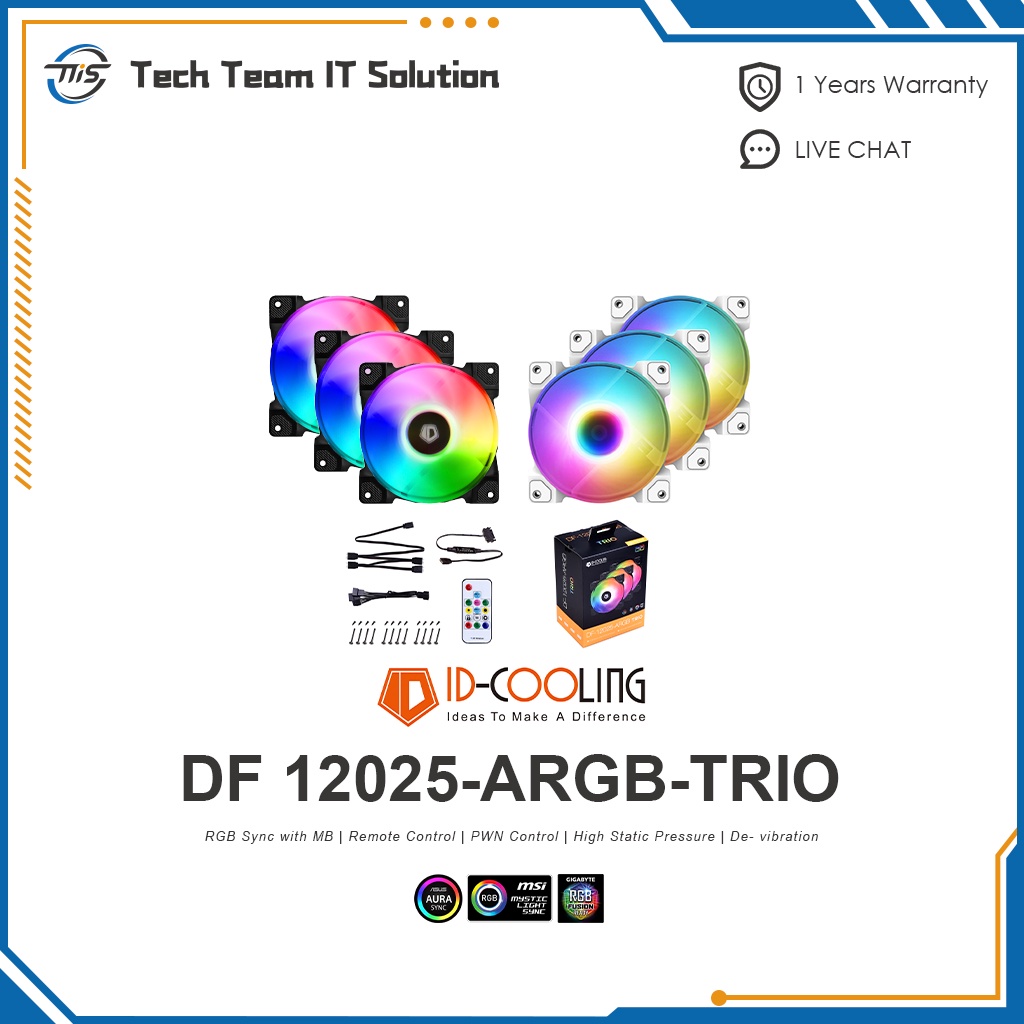ID-Cooling DF 12025-ARGB Case Fan Trio Set | Shopee Malaysia