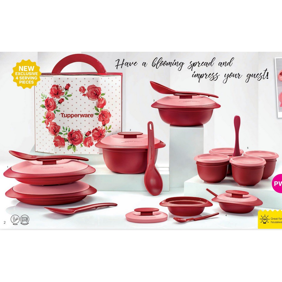 Tupperware Petit Royal Red Serving Set | Shopee Malaysia