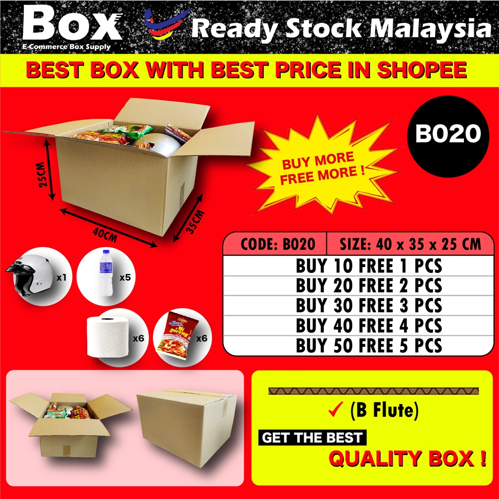 10pcs B020 Carton Box Packing Box Wholesales Packaging Box Kotak Box ...