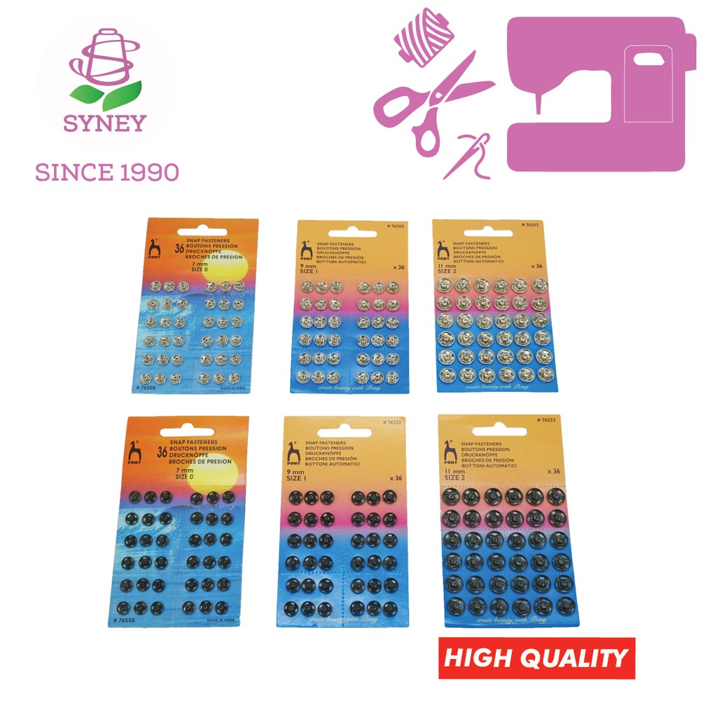 Butang Ketip / Butang Snap / Snap Fasteners, 7mm, 9mm & 11mm | Shopee ...