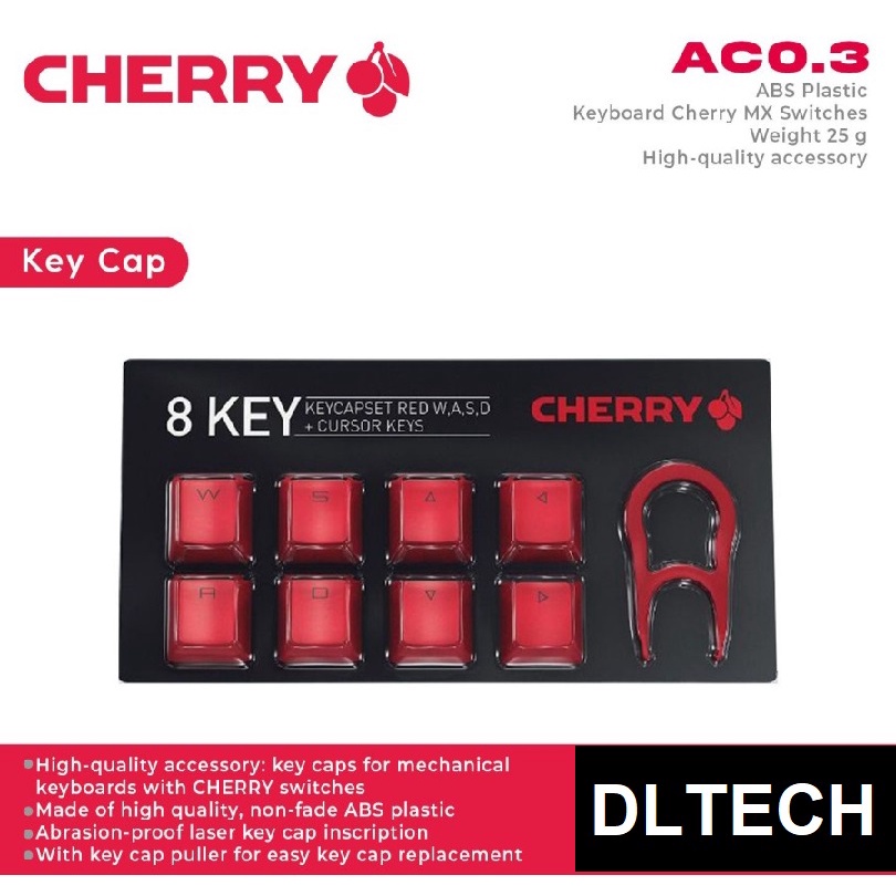 CHERRY AC 0.3 Gaming Key Cap WASD, Cursor Key & Keycap Puller Set ( RED ...