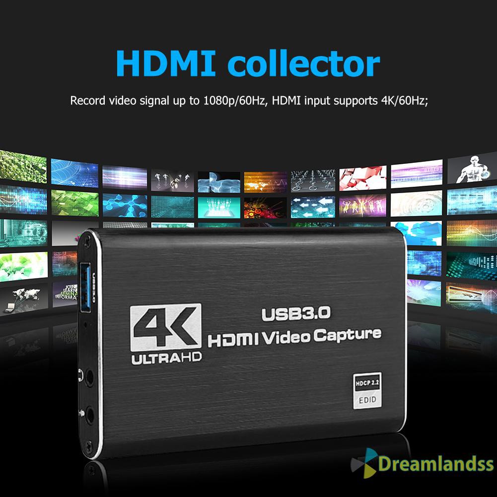 Dr 4k hdmi to usb 3.0 video capture card record box with loop out mic ...