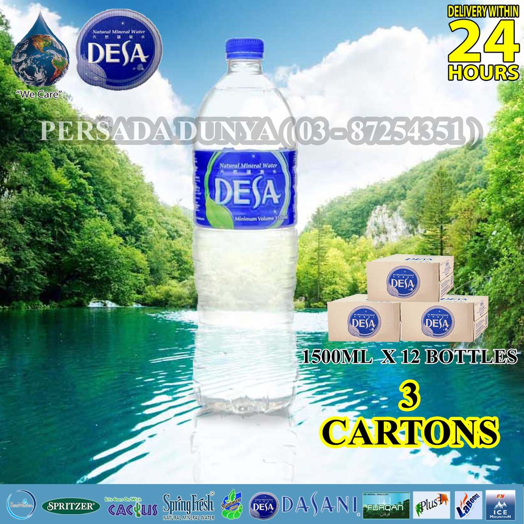 DESA Mineral Water (1500ml x 12 Bottles x 3 Cartons) | Shopee Malaysia
