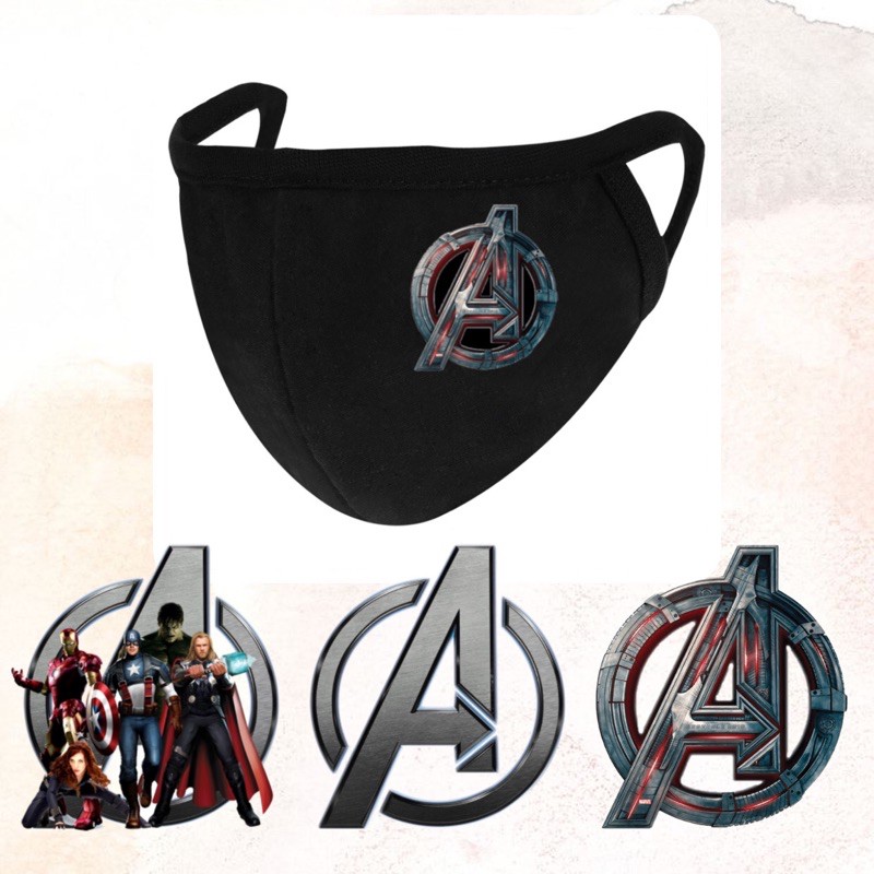 Avengers Marvels Logo Face Mask 3ply captain america iron man thor end ...