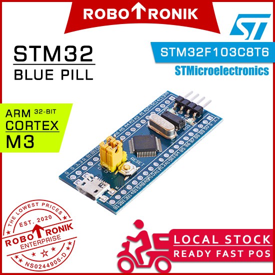 STM 32 (Blue Pill) ARM Cortex M3 72Mhz, 64kB Flash, 20Kb RAM - STM32F103C8 STM32F STM32 F1 ...