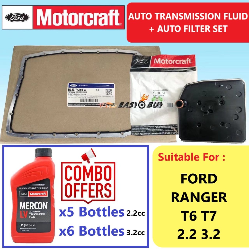 Set Automatic Transmission Fluid Oil Ford Motorcraft Mercon LV + AUTO ...