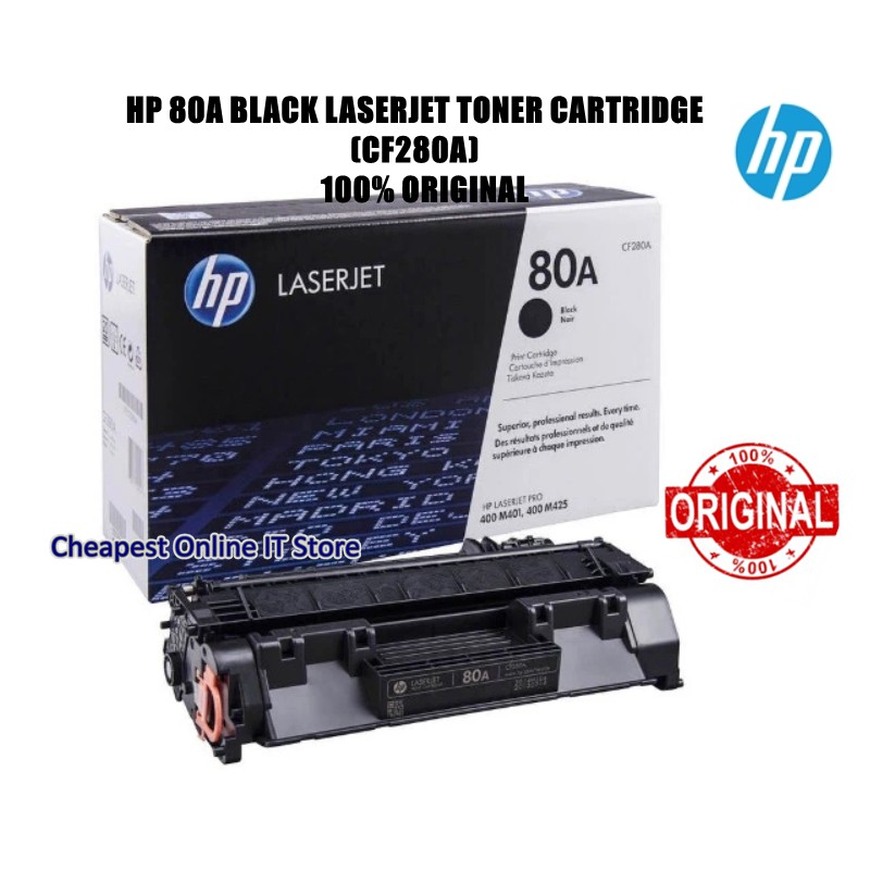 {ORIGINAL} HP 80A CF280A Black Laserjet Toner Cartridge For Printer ...