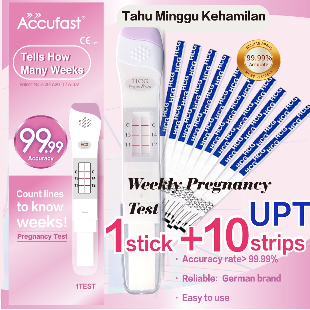 ACCUFAST 1 Pregnancy Weeks Test Kit Pen + 10Pcs Early Pregnancy Strips ...