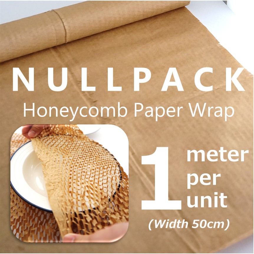 NULLPACK (50cm x 1m) Biodegradable Honeycomb Paper Wrap 80g Kraft Paper ...