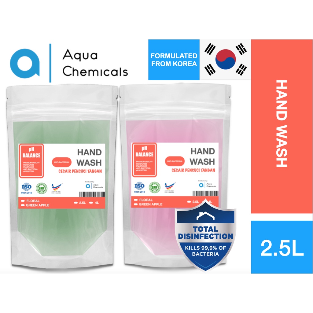 2.5L ANTIBACTERIAL HAND WASH/ SABUN PENCUCI TANGAN kills 99% germs AQUA ...
