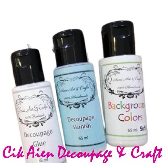 SuNi Art and Craft Starter Set of 3 for decoupage contain of soft white ...