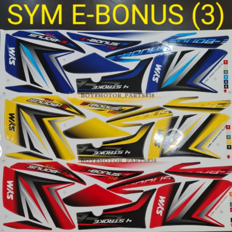 SYM E-BONUS 110 EBONUS 3 BODY STICKER | Shopee Malaysia