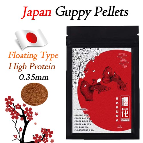 Sakura Guppy Pellets Japan Floating Type 50g Protein Guppies/Betta ...