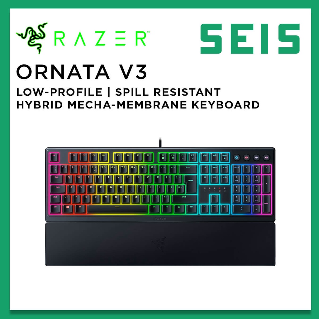 Razer Ornata V3 Gaming Keyboard Low-Profile Keys Mecha-Membrane ...