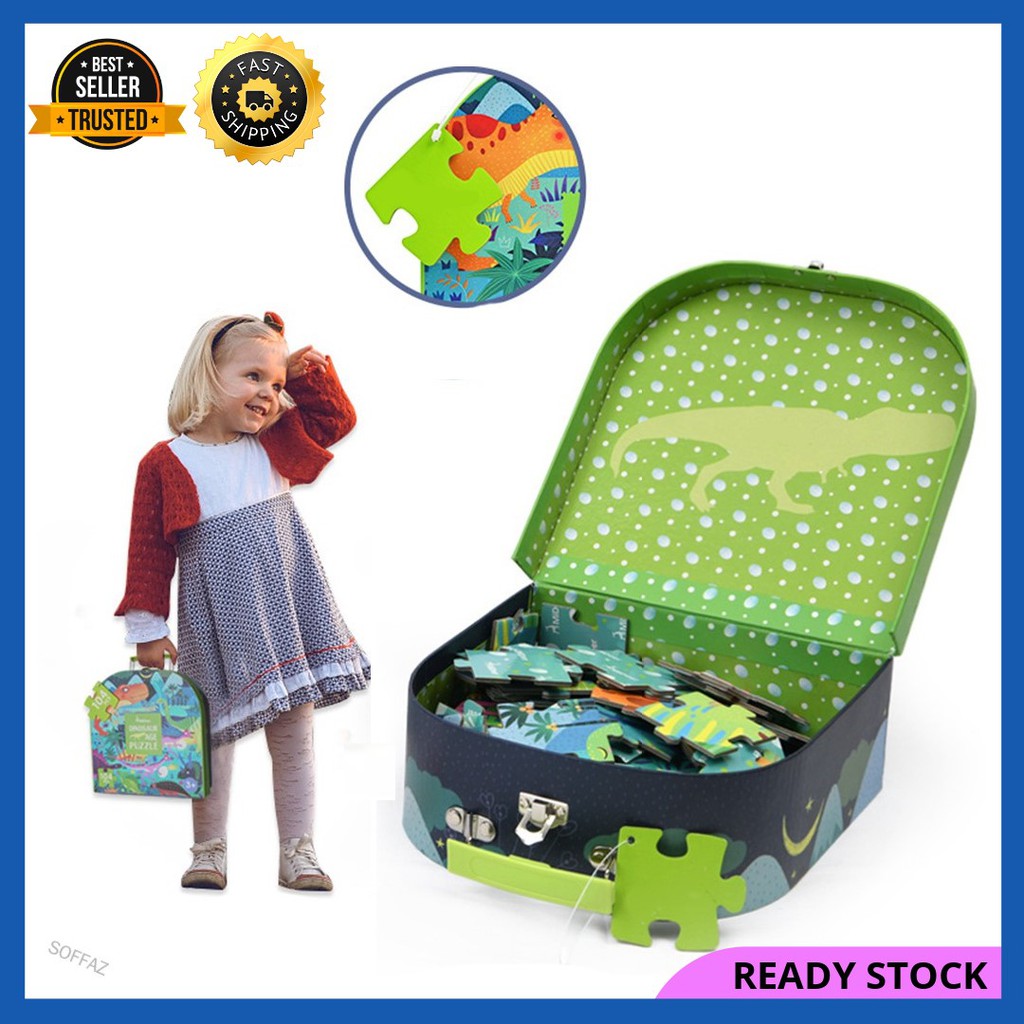104pcs Kids Dinosaur Jigsaw Puzzles Blocks Toys Mainan Budak Kanak ...