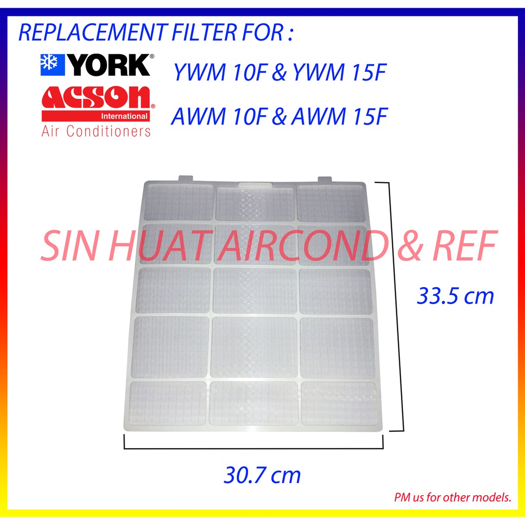 (ORIGINAL) York YWM10F / YWM15F Aircond Filter @ Acson AWM10F / AWM15F ...