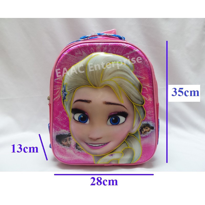 3D Frozen Kids Kindergarten School Backpack Shoulder Bag | Shopee Malaysia