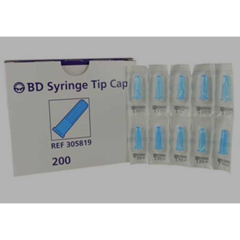 CAP TIP BLUE STERILE BD SYRINGE / PENUTUP TIP BIRU PICAGARI LUER LOCK ...