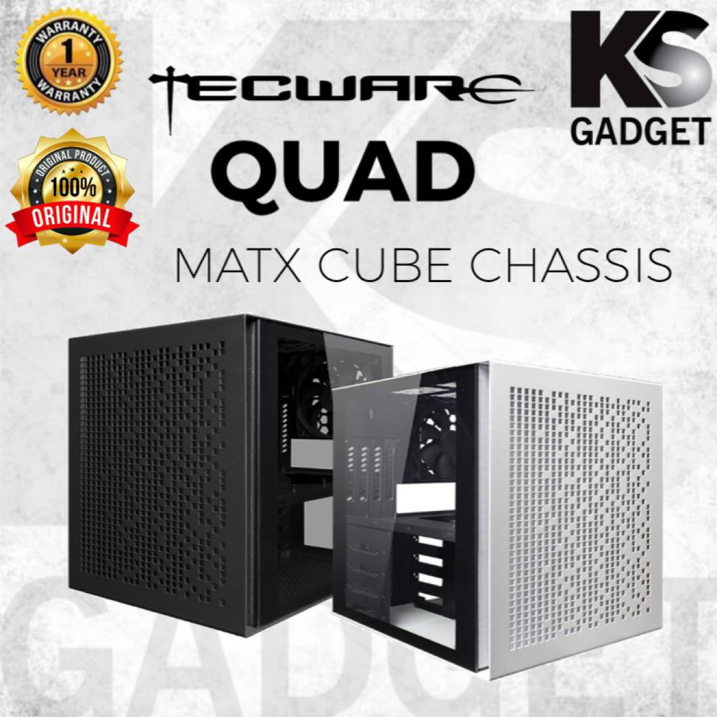 TECWARE QUAD TG MATX GAMING CASE [Mini Tower Gaming Cube] | Shopee Malaysia