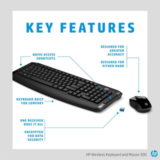 HP Wireless Keyboard and Mouse 300 | Wireless Convenience | Keyboard ...