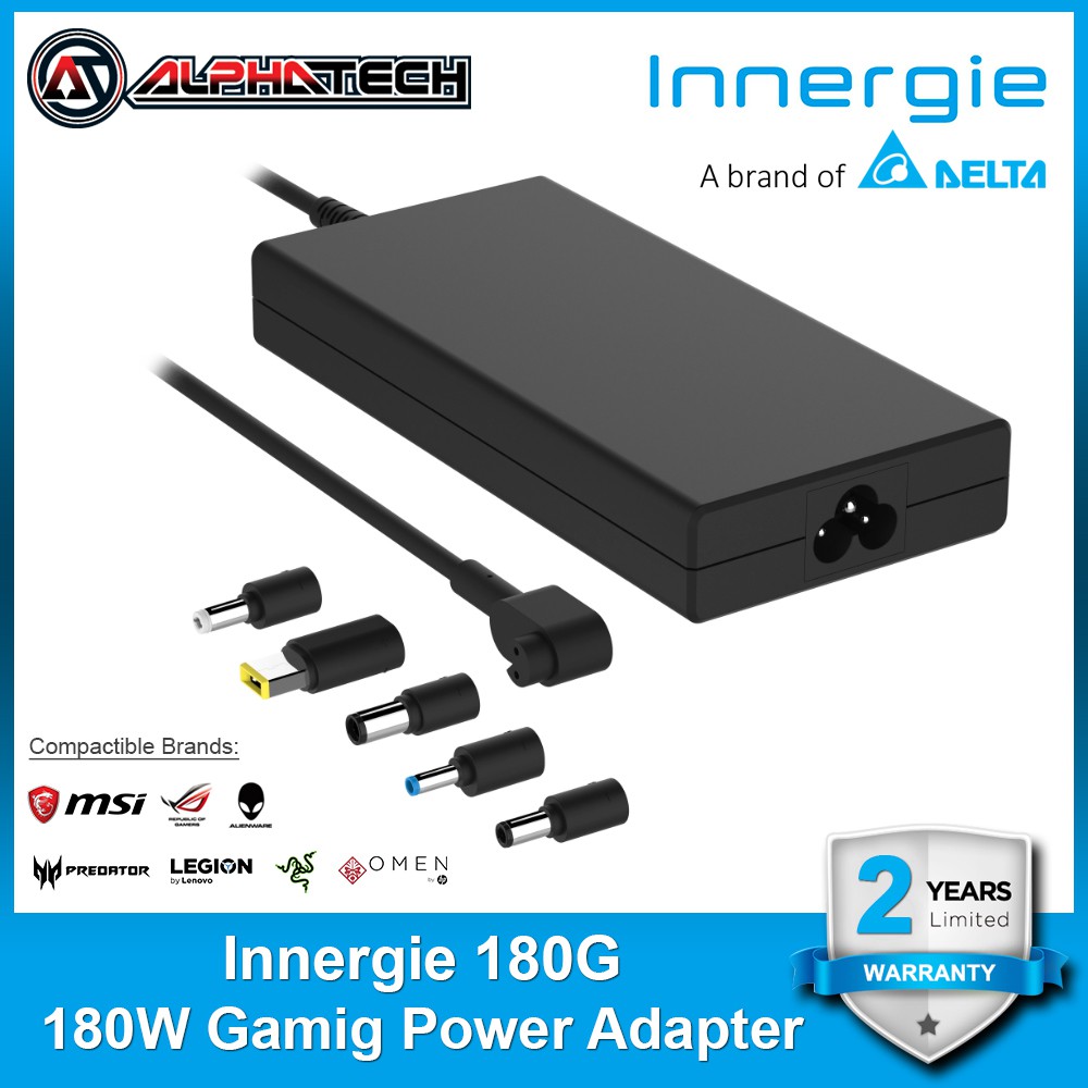 Innergie 180G Gaming Power Adapter, 180W, Acer, Asus, ROG Alienware ...