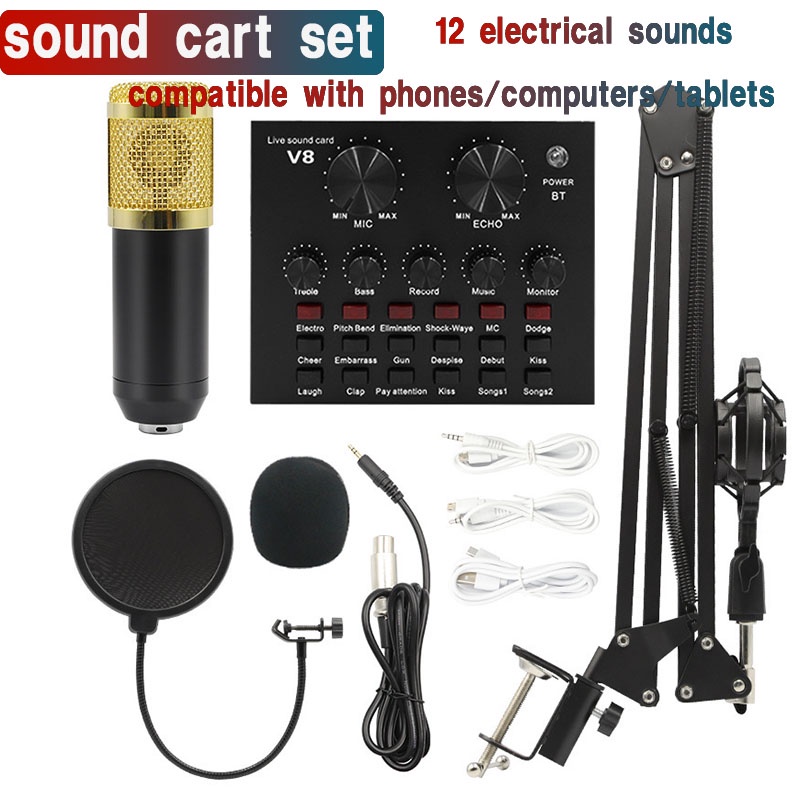 Sound Card Full Set Murah-Murah V8 Live Sound Card Microphone Live ...