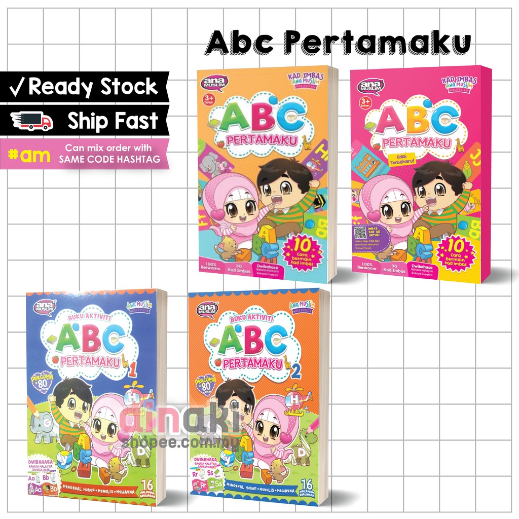 Buku Aktiviti Kanak kanak Menulis ABC Pertamaku Buku Belajar ABC Kad ...