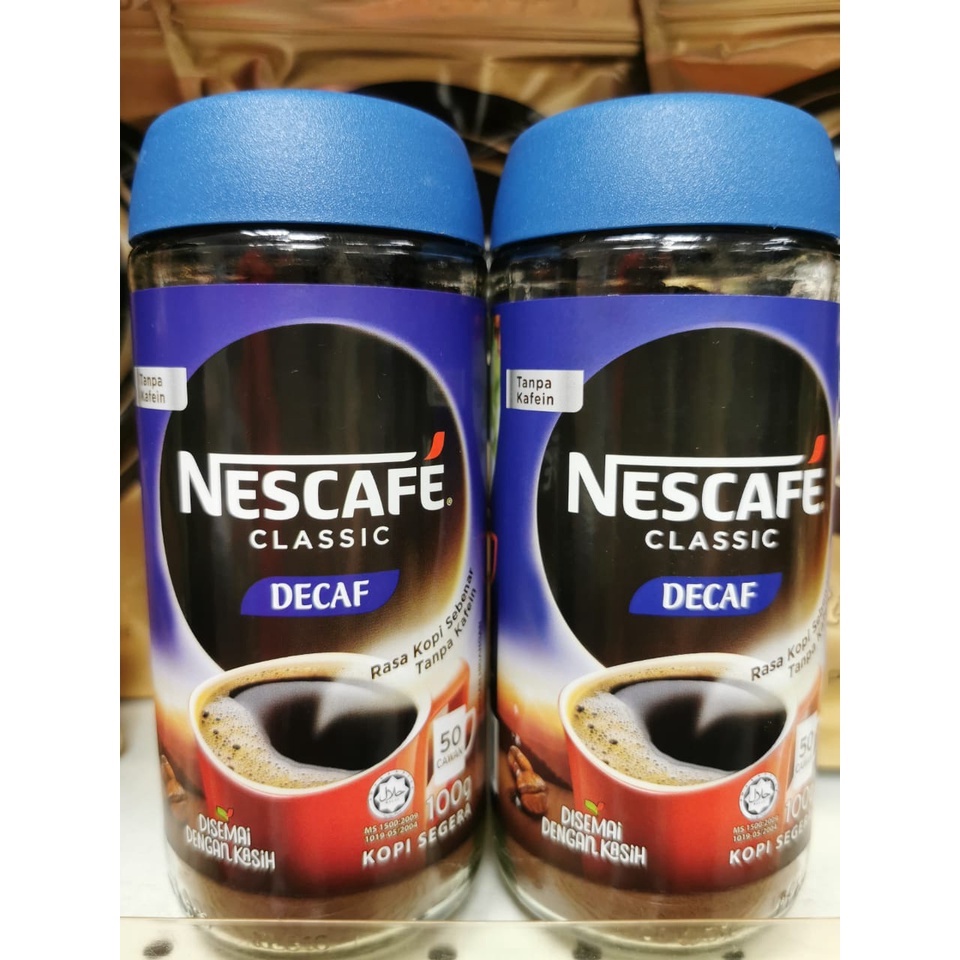 100g(1 bottle) Nescafe Classic Decaf: can make 50 cups/ pure soluble ...