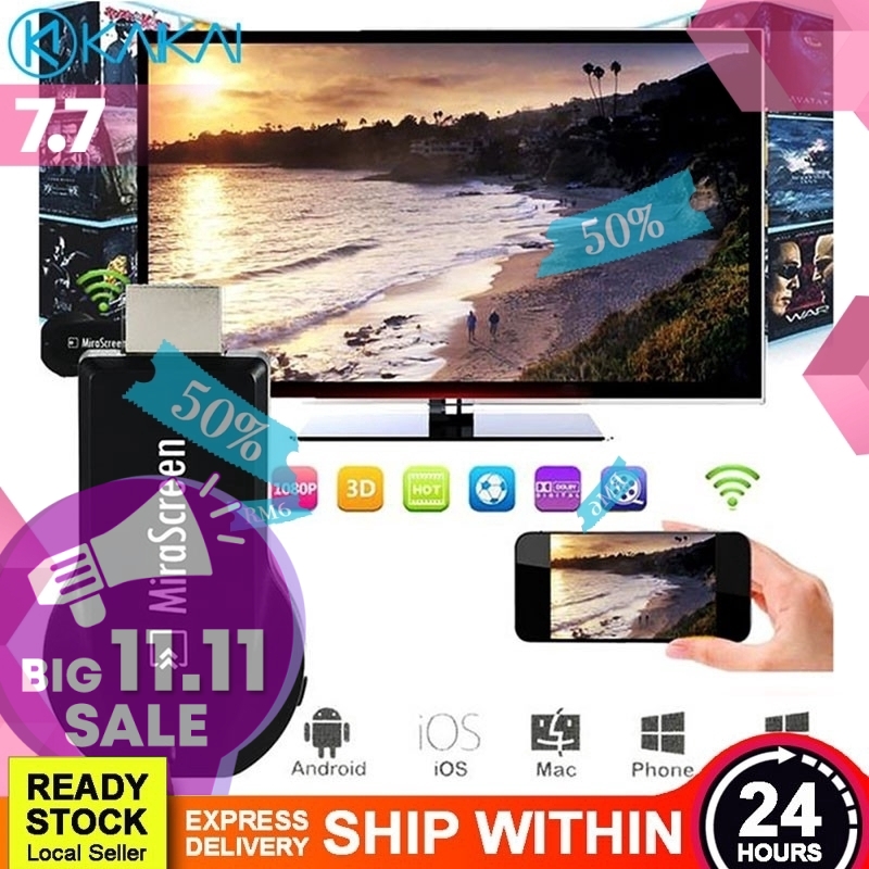🔥PROMO🔥 Mirascreen Paparan Skrin TV Tanpa Wayar 1080P HD Seperti ...