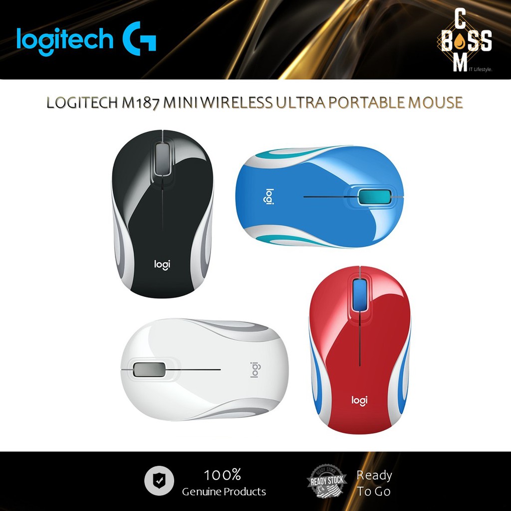 *ORIGINAL* LOGITECH M187 MINI WIRELESS ULTRA PORTABLE MOUSE WITH EXTRA ...
