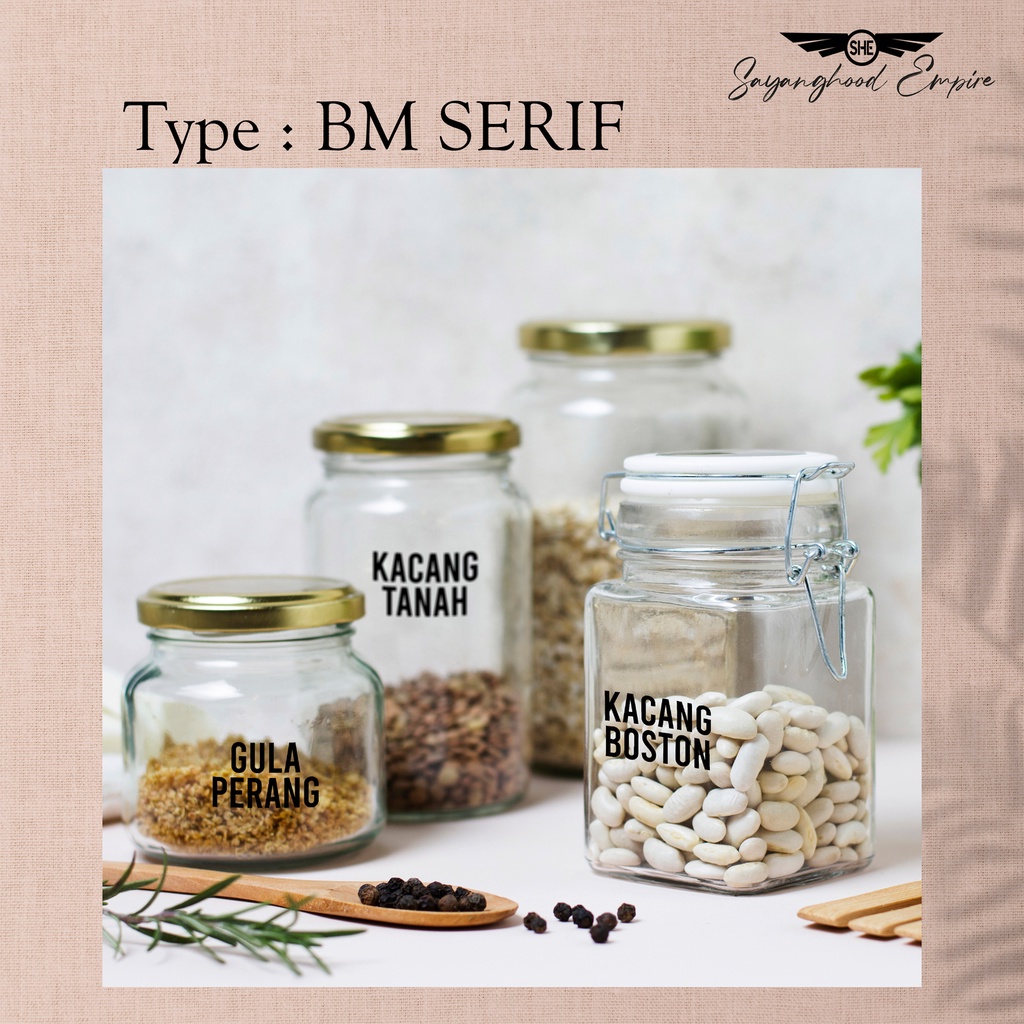 Sticker Dapur -Label Pantry-Sticker Balang Dapur -Kitchen Label - BM ...