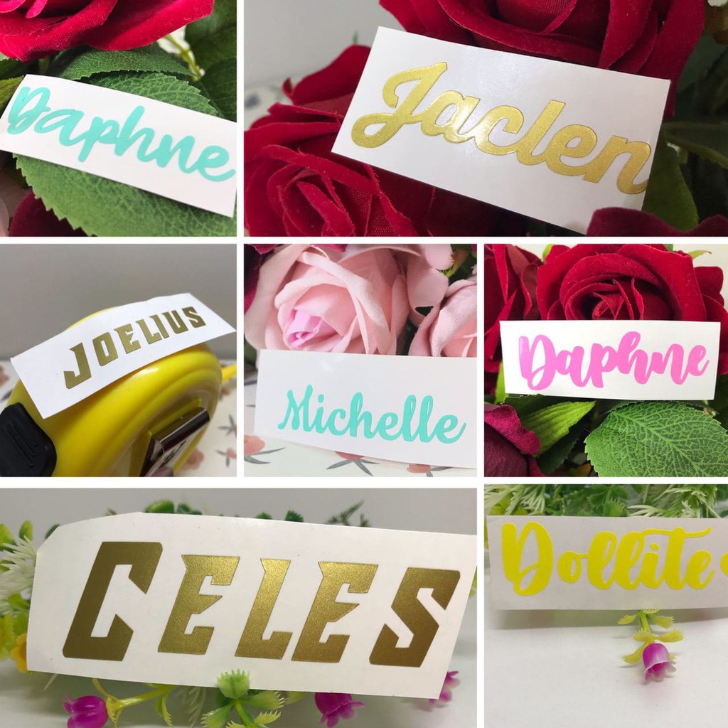 Custom Text Label Oracal 651 and Holographic Vinyl Sticker | Shopee ...