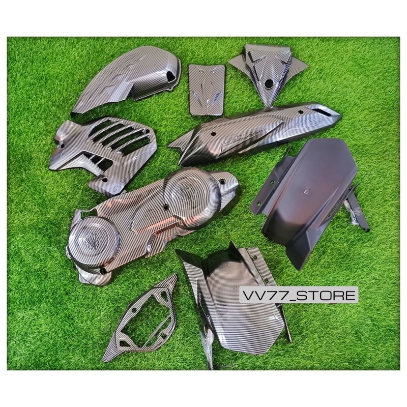 YAMAHA NVX155 V1 NVX CARBON BLACK COVER PARTS SET VIETNAM CARBON CF ...