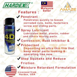 HARDEX WD4D MULTI PURPOSE PENTRANT & LUBRICANT SPRAY 400ML | Shopee ...