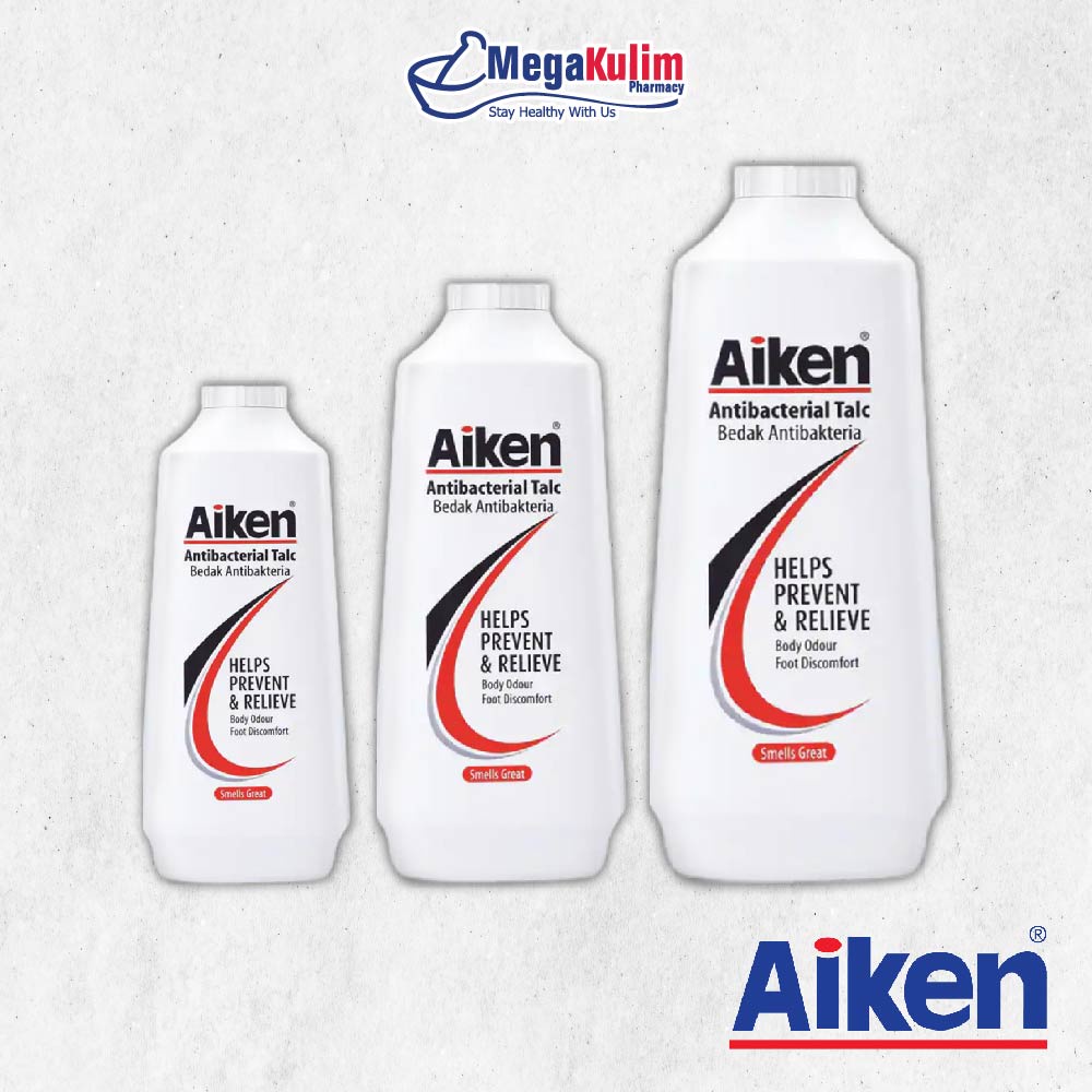 Aiken Antibacterial Talcum Powder (75g / 150g / 300g) | Shopee Malaysia