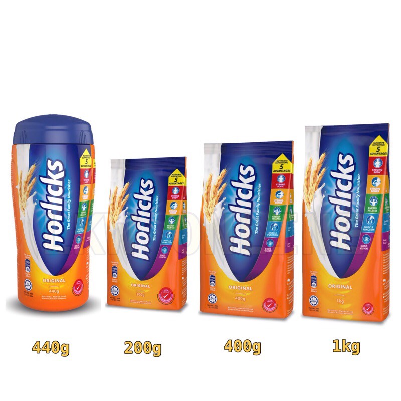 Horlicks Original Powdered Malt Beverage (200g/400g/440g/1kg) | Shopee ...