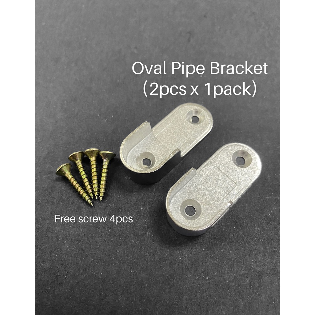 Wardrobe Clothes Oval Pipe End Bracket Holder Bracket Pengantung Baju ...