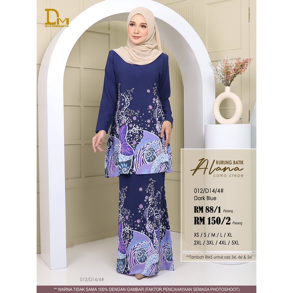Kurung Batik Alana Desa Murni Batik Terengganu Como Crepe Original ...