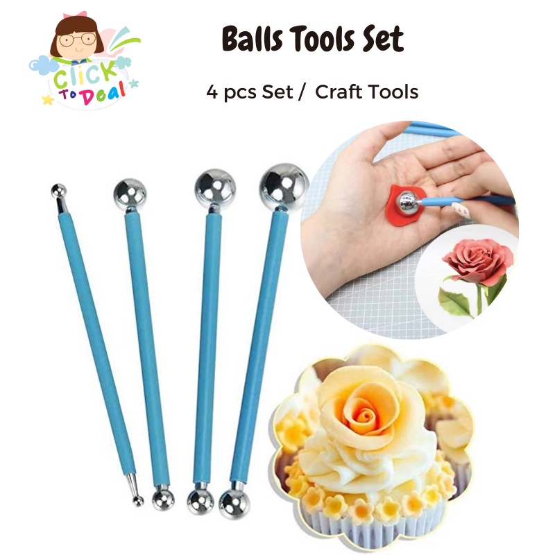 Stainless Steel Modelling Balls Tools Set 4pcs Air Dry Clay Tool Set ...