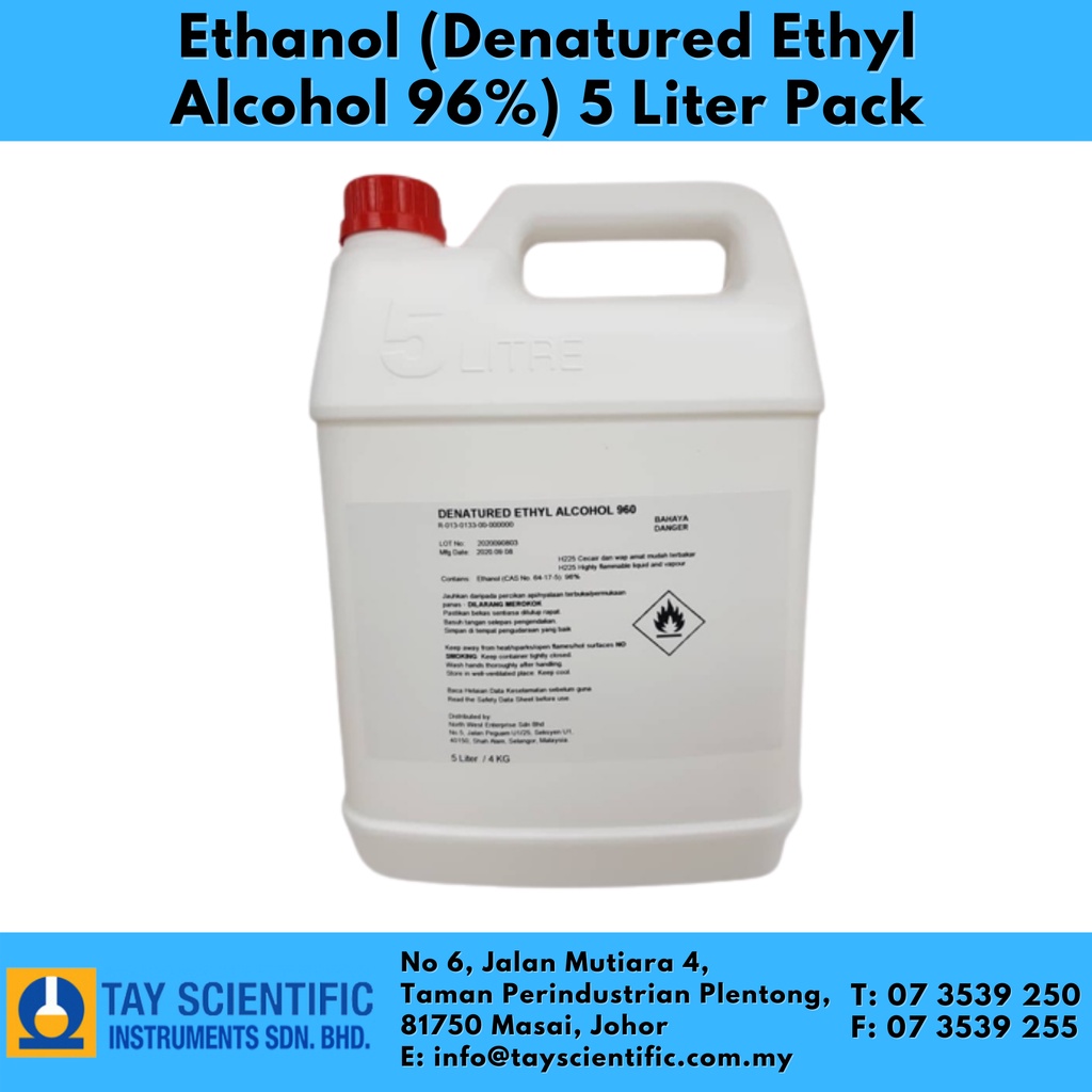 Ethanol (Denatured Ethyl Alcohol 96%) 5 Liter Pack | Shopee Malaysia Ethanol (Denatured Ethyl Alcohol 96%) 5 Liter Pack | Shopee Malaysia